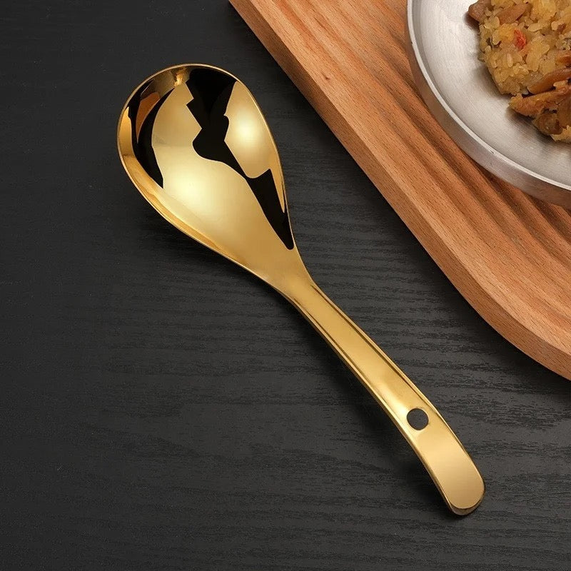 Gold Serving Spoon - Luxurious 304 Stainless Steel – Whites & Pastels