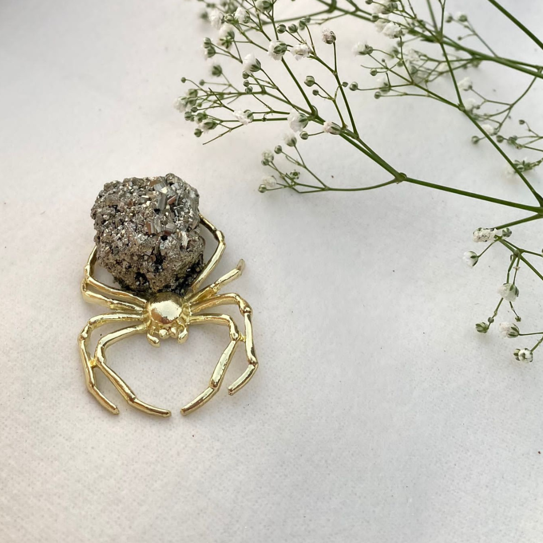 Decor Ornament - Pyrite Spider – Whites & Pastels